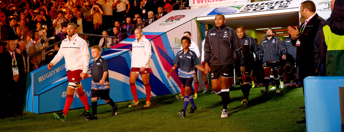 Schoolchildren Star as Rugby World Cup 2015 Mascots - England VS Fiji ...