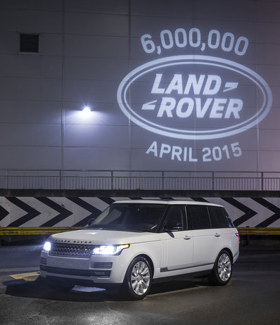 6,000,000th Land Rover lights up Solihull | Land Rover Media Newsroom