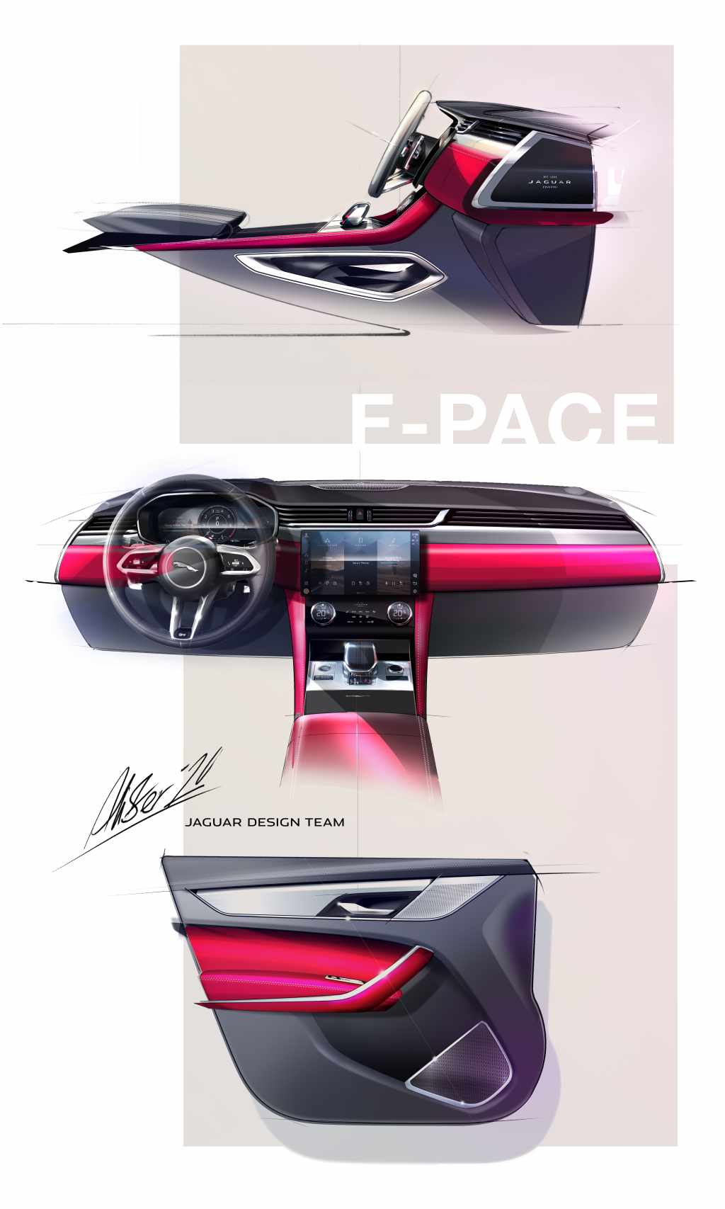 NEW JAGUAR F-PACE – DESIGN SKETCHES | Land Rover Media Newsroom